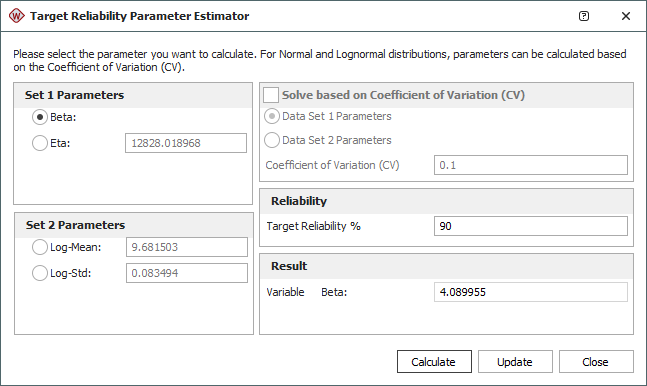 Target Reliability Parameter Estimator